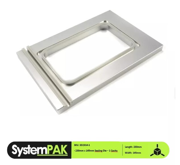 230mm x 145mm - 1 Impression Heat Sealing Die - SystemPAK