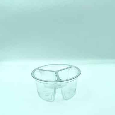 300ml Round 3 Cavity Clear R-Pet Containers for CondiPAK