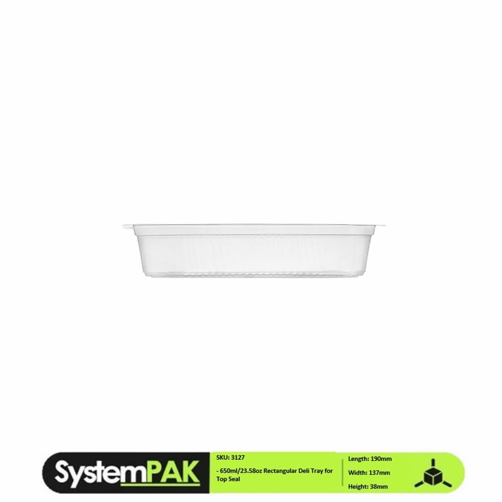 650ml Rectangular Top Seal PP Trays