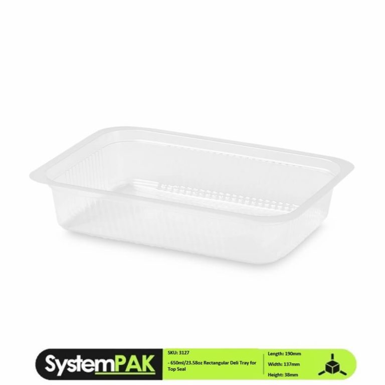 650ml Rectangular Top Seal PP Trays